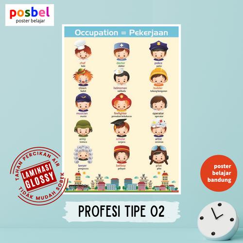 Jual Poster Pendidikan Mengenal Profesi Pekerjaan Tipe 02 untuk Anak ...