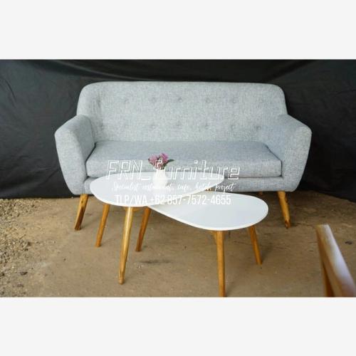 Jual Sofa retro dua duduk + meja kopi 1set - Biru, 1set sofa+meja - Kab ...