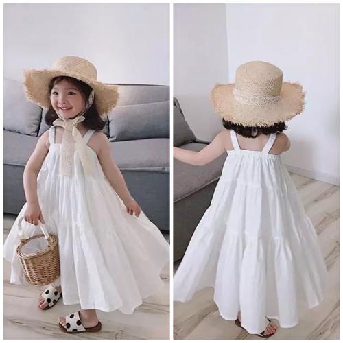 Jual Plain Flare Dress - Dress Pantai Polos Putih Anak - 1-2 Tahun ...