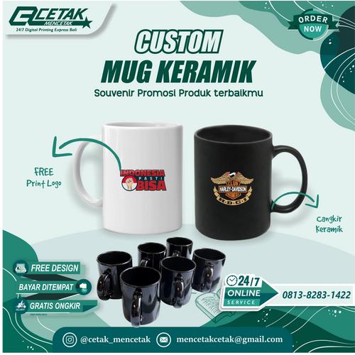 Jual Mug Gelas Keramik Cangkir Custom Gambar Full Color Print Souvenir ...