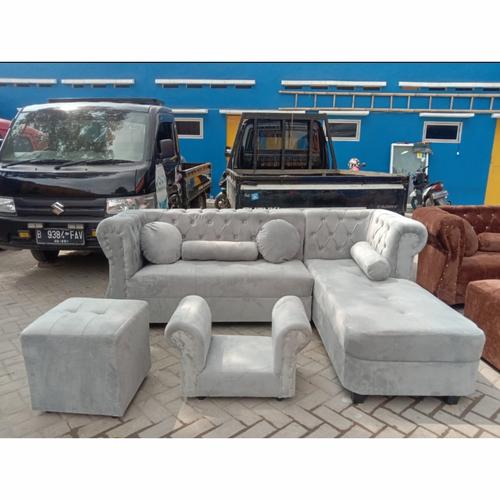 Jual Sofa Set Minimalis Beludru Selonjor Murah (Termasuk Meja) PO - Kab ...