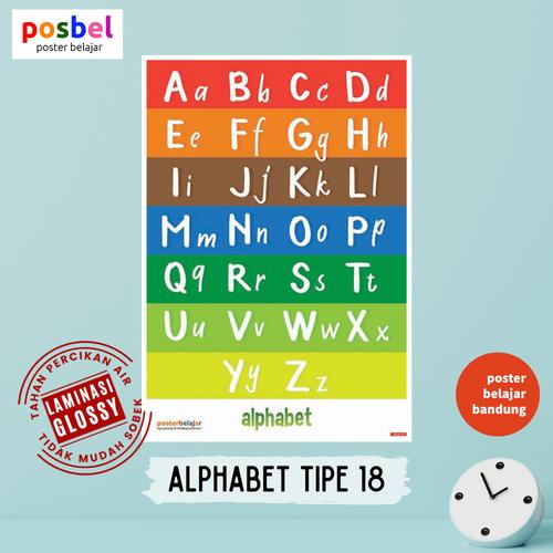Jual Tipe 18 Poster Alphabet Belajar Huruf Besar dan Kecil untuk PAUD ...