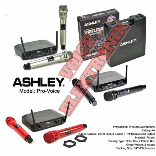 Jual Mic Wireless Ashley Pro Voice Original Plus Koper 3 Warna - Hitam ...