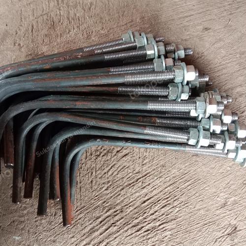 Jual baut anchor bolt, angkur L M16 x 50 x 10 hitam (beton) - Kab ...
