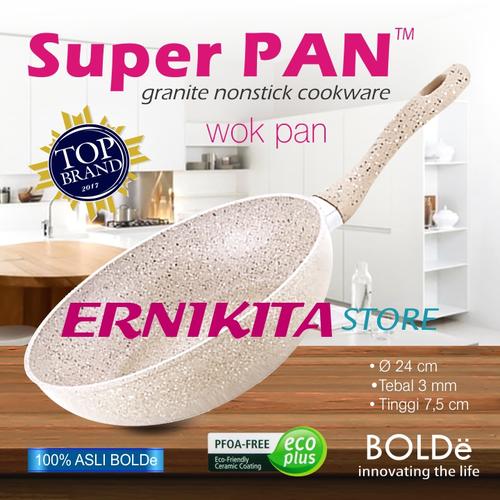 Jual SUPER PAN BOLDe | WOK PAN 24 CM GRANITE COATING | FREE BUBBLE ...
