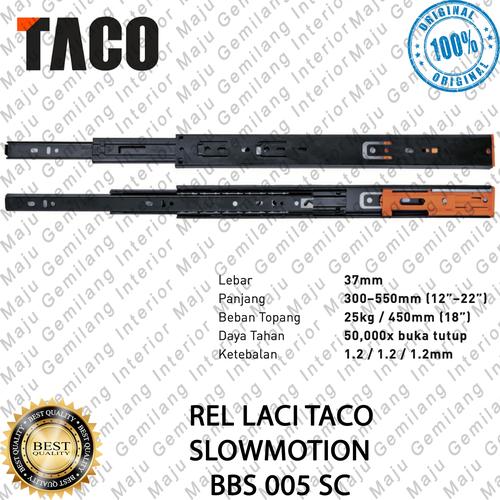Jual Rel Laci Slowmotion TACO 37mm Rel Laci Dobel Full Extension Varian ...