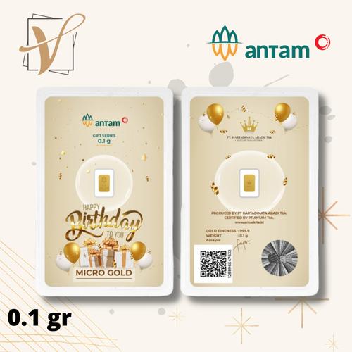 Jual LOGAM MULIA ANTAM HARTADINATA MICRO GOLD 0.1 GRAM BIRTHDAY GOLD ...
