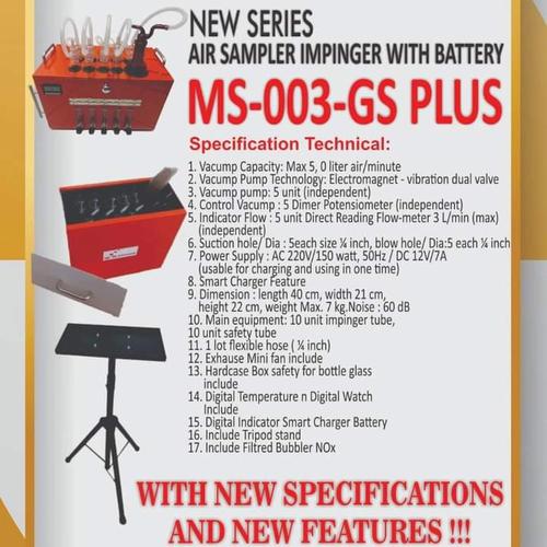 Jual New Series Air Sampler Impinger with Battery MS-003 GS PLUS - Kota ...