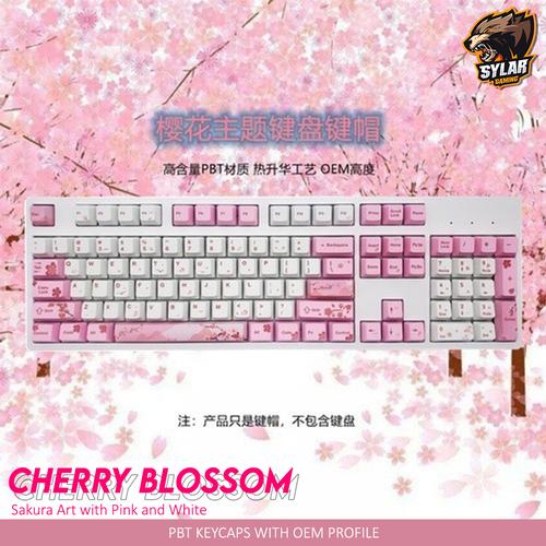 Jual Cherry Blossom PBT Doubleshot 108 Set Keycaps OEM Profile ...