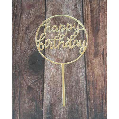 Jual Cake Topper HBD Acrylic / Topper Pesta / Cake Topper Elegant ...