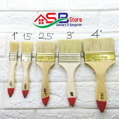 Jual Kuas cat tembok kuas cat kayu kuas cat besi gagang kayu - Kab ...