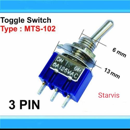 Jual saklar toggle/toggle swich MTS-102 3pin 2 arah perkotak minimal ...