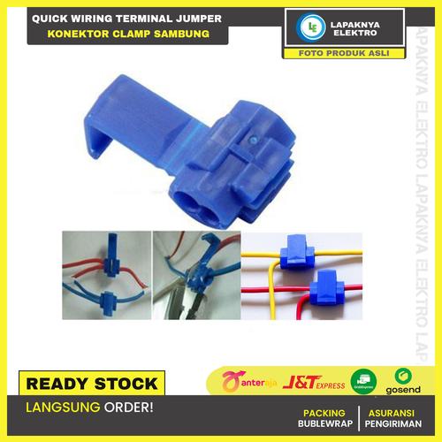 Jual Quick Wiring Terminal jumper Konektor Clamp Sambung AWG Kabel Biru ...