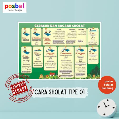 Jual Tipe 01 Poster Belajar Sholat Untuk Edukasi Anak PAUD TK dan SD ...