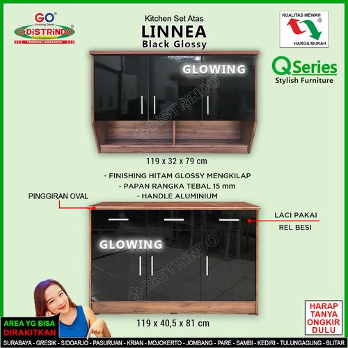 Jual Lemari Rak Dapur/ Kitchen set HITAM GLOWING Tapi Oval Laci Pakai ...