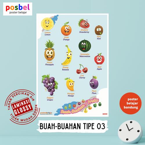 Jual Tipe 03 Poster Belajar Seri Buah-buahan untuk Anak PAUD TK - Kota ...