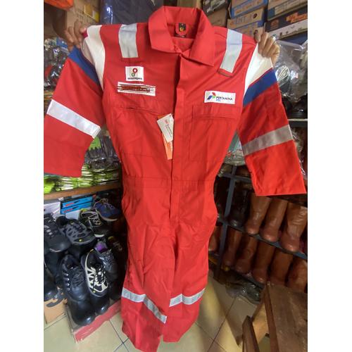 Jual Nomex Pertamina Merah 6 oz Seragam Pertamina Coverall Pertamina ...