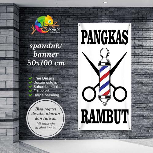 Jual Spanduk, Banner Berdiri Pangkas Rambut Putih - Kab. Bandung ...