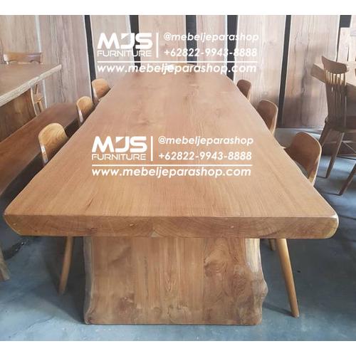 Jual Meja Jati Solid Join Slab Tepi Natural Jati Jawa Tengah Perhutani ...
