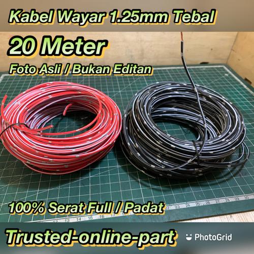 Jual Kabel Wayar 1.25 x 20 meter 100% Padat - Hitam - Kota Tangerang ...