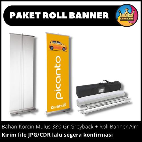 Jual PAKET Roll Banner Print Spanduk Korcin Plus Roll Ukuran Standar ...