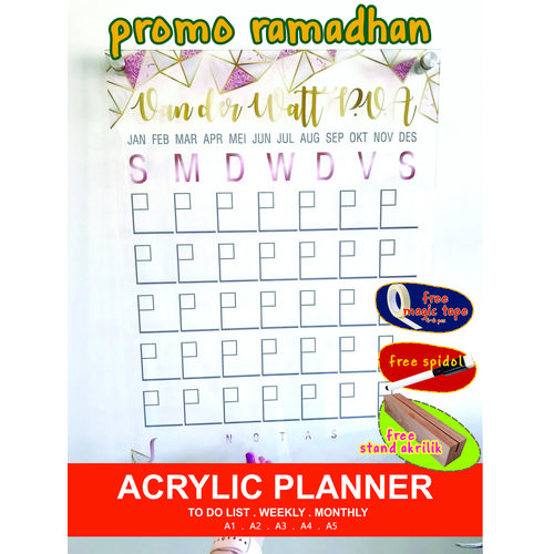 Jual CUSTOM ACRYLIC / AKRILIK SPORTIFY PLANNER MONTHLY TO DO LIST 20 ...