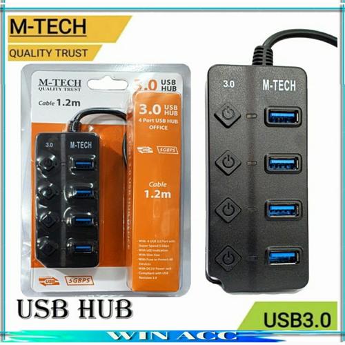 Jual USB 3.0 HUB M-Tech 4 port on off saklar MT-UH3 - Terminal Usb3.0 ...