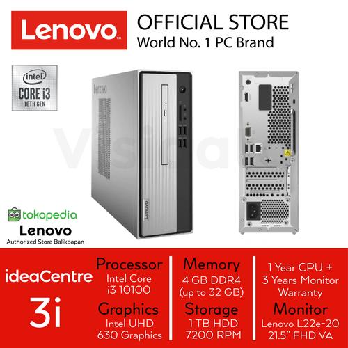 Promo Lenovo IdeaCentre 3i - 7EID C8iD Intel Core i3-10100 4GB 512GB ...