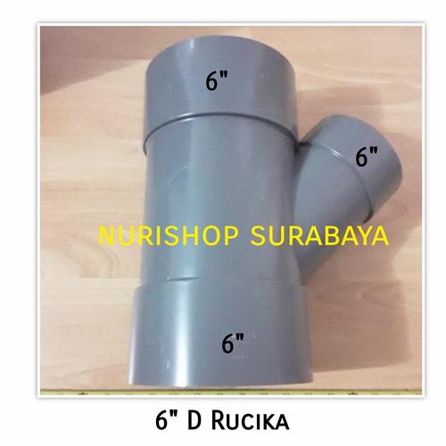Jual tee y 6" D / ty / Y branch / Y-branch 45 derajat pvc rucika 6" inch D - Kota Surabaya ...
