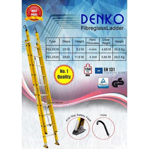 Jual Tangga Fiberglass DENKO FEL2x20 Extention Ladder 2x20 Steps 12Mtr ...