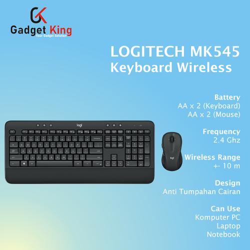 Jual Logitech MK545 Combo Keyboard Mouse Wireless Komputer PC Laptop ...