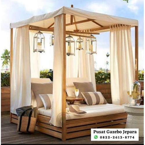 Jual gazebo minimalis modern gorden / gazebo kayu jati / saung modern ...