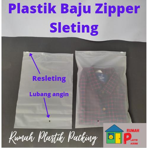 Jual Plastik zipper bag 35x40 / Plastik zipper baju / zipper storage ...