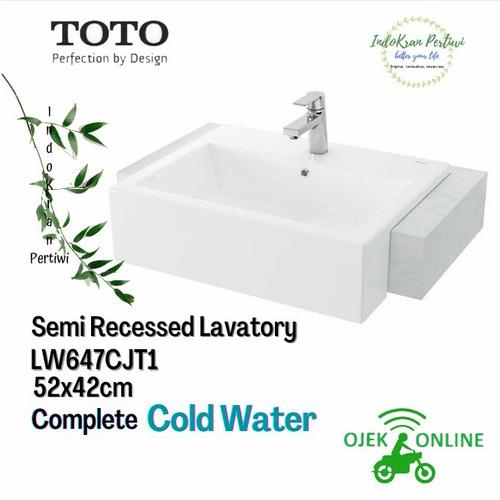 Jual Wastafel TOTO LW647CJT1 (Complete/Semi Recessed Lavatory) /Ojek Instan - Compl. Cold Wtr ...