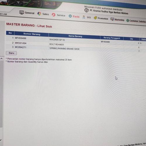 Jual MF450406 MK501494 MC894271 WASHER BOLT CANTER SPRING ORIGINAL KTB ...