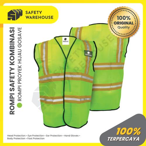 Jual Rompi Safety Proyek Hijau / Safety Vest Kombinasi Scotlight Gosave ...