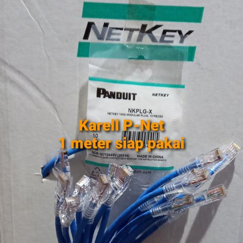 Jual kabel LAN UTP CAT 6 PANDUIT NETKEY 1 meter siap pakai / panduit ...
