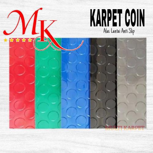 Jual KARPET KARET ROLL MOTIF KOIN/COIN meteran - uk. 100 x 120 cm tebal 4mm - Hitam - Kota ...