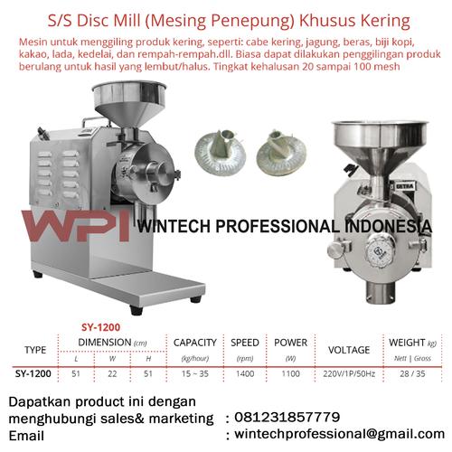 Jual Getra SY-1200 Disc Mill Mesin Penepung Sistem Terbuka Khusus Untuk ...