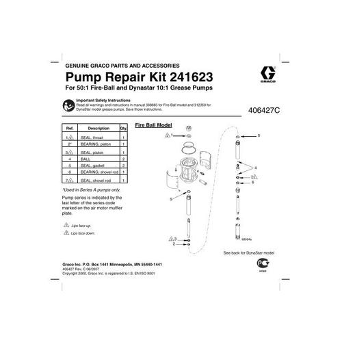Jual GRACO Lower Pump Repair Kit 241623 For Fire-Ball And Dyna-Star ...