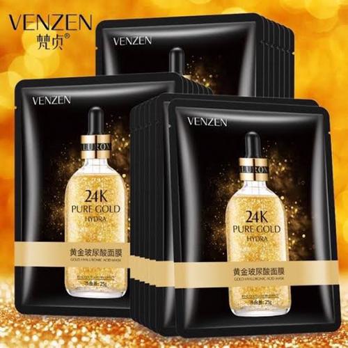 Jual Venzen 24K Pure Gold Hydra Hyaluronic Acid Mask Masker Venzen ...