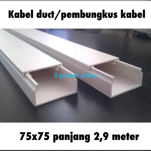 Jual Kabel duct 75x75 panjang 2,9 meter/Wiring duct/Pembungkus Kabel ...