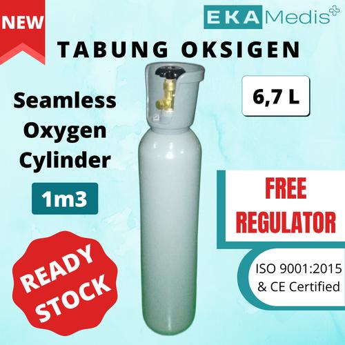 Jual Tabung Oksigen Medis Seamless Oxygen Cylinder 6,7L + Regulator ...