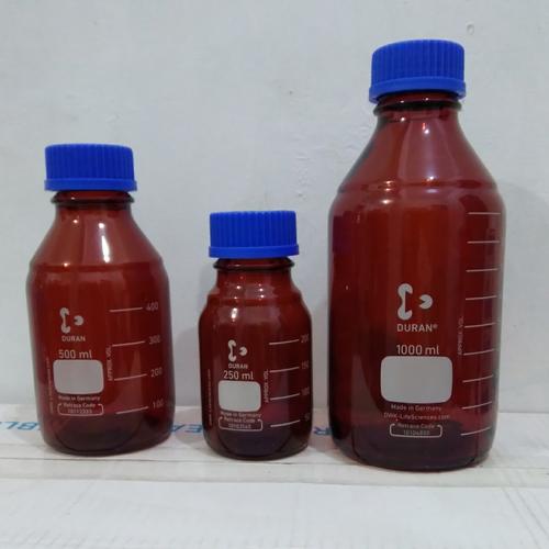 Jual Laboratory Bottle AMBER 500 ML. Duran. with Blue Screw Cap - Kota ...