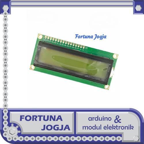 Jual LCD Display 1602 Black On Yellow With I2C SPI Backpack - LCD1602 ...