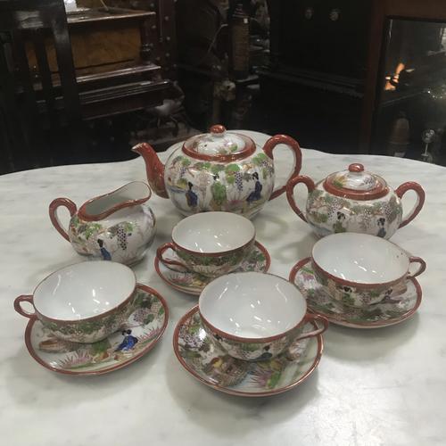 Jual Tea Set Thin Keramik China White Orange Lawas Antik Jadul Tua ...