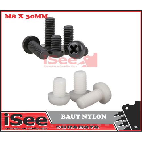 Jual Baut Nylon M8X30mm Cross Screw Nylon height 30mm 30 mm 3 CM nilon ...