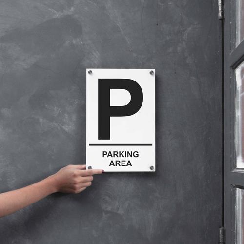 Jual Papan Tanda Akrilik Putih Persegi 20 x 30 cm - Parking Area - Kota ...