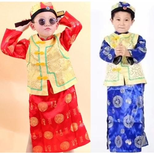 Jual Baju Cheongsam shanghai imlek untuk anak laki warna biru , rompi ...