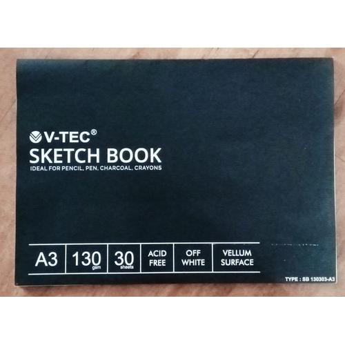 Jual SKETCH BOOK V-TEC 130 GSM OFF WHITE VELLUM SURFACE SB-130301-3 ...